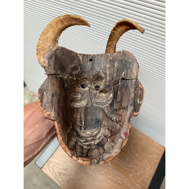 Vintage Mexican Folk Art Diablo Mask | Chairish