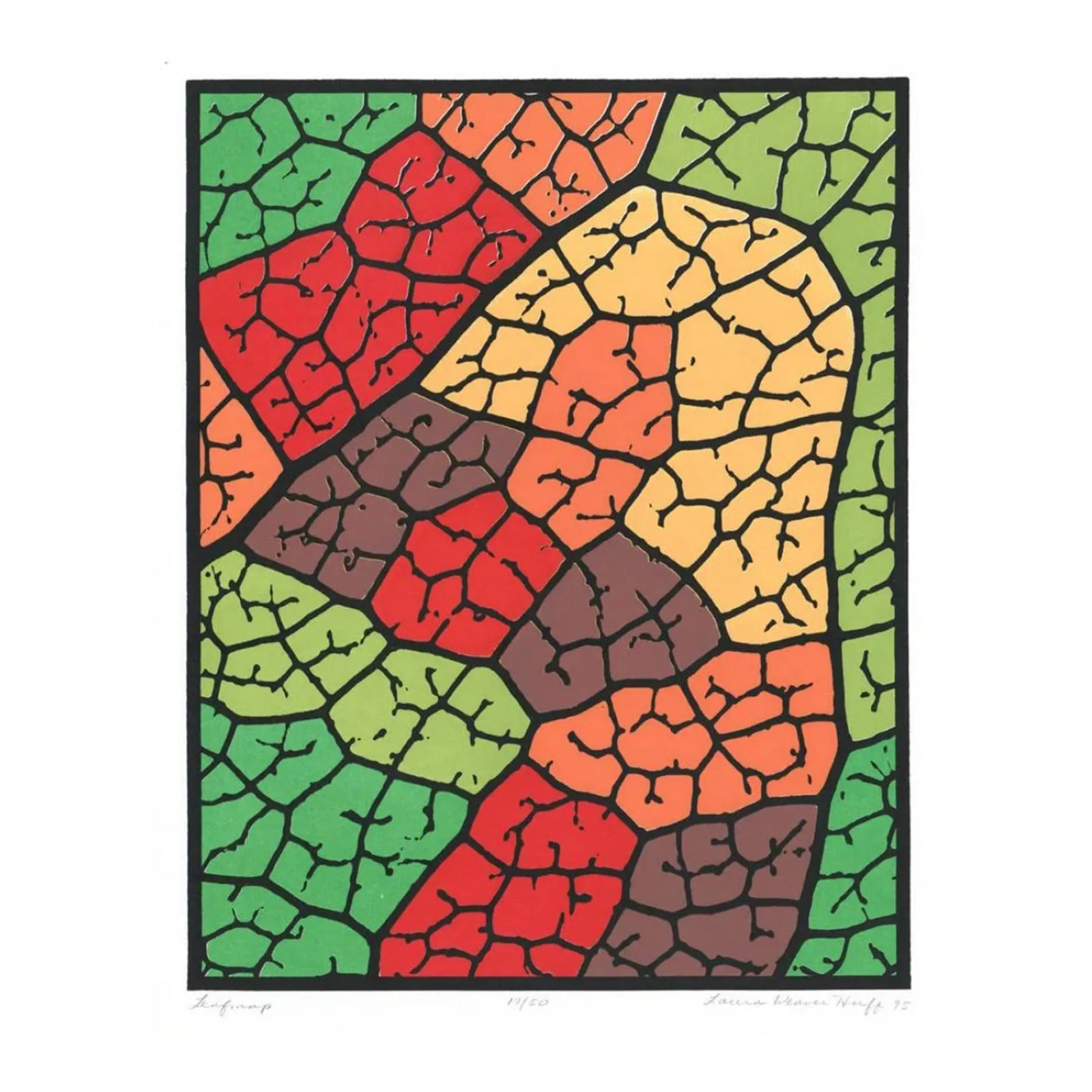 1995 Laura Weaver Huff Leafmap Serigraph | Chairish