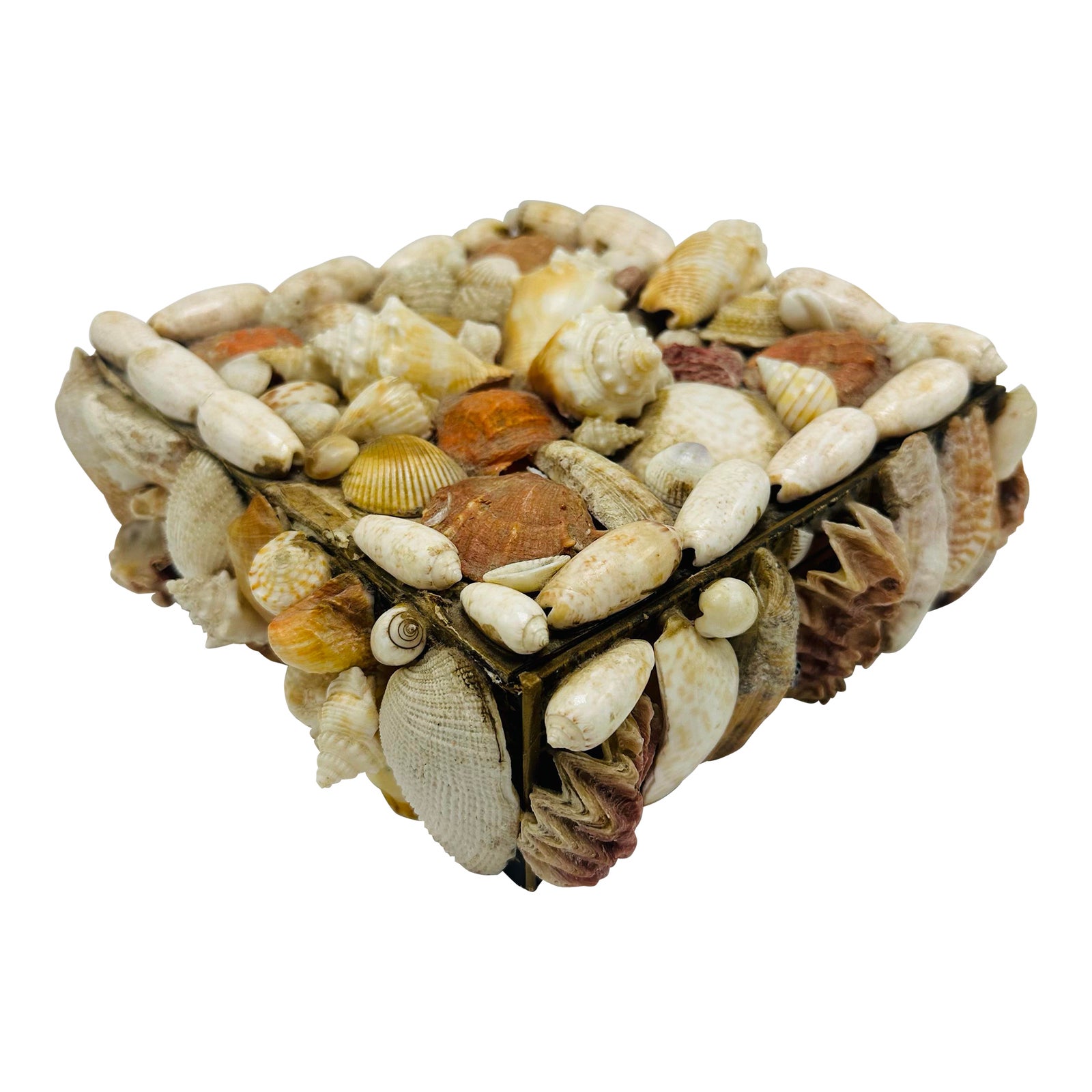 Vintage Coastal Shell Box | Chairish