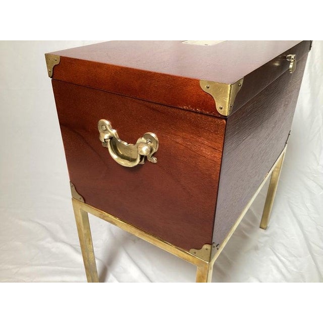 Late 20th Century Mahogany Box on Stand Side Table | Chairish