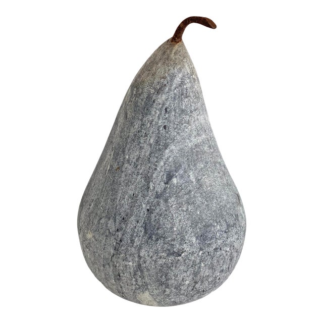 Extra Large Gray Marble Pear | Chairish