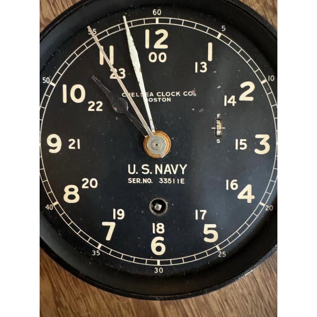 1940s Navy Chelsea Boston Co Clock | Chairish