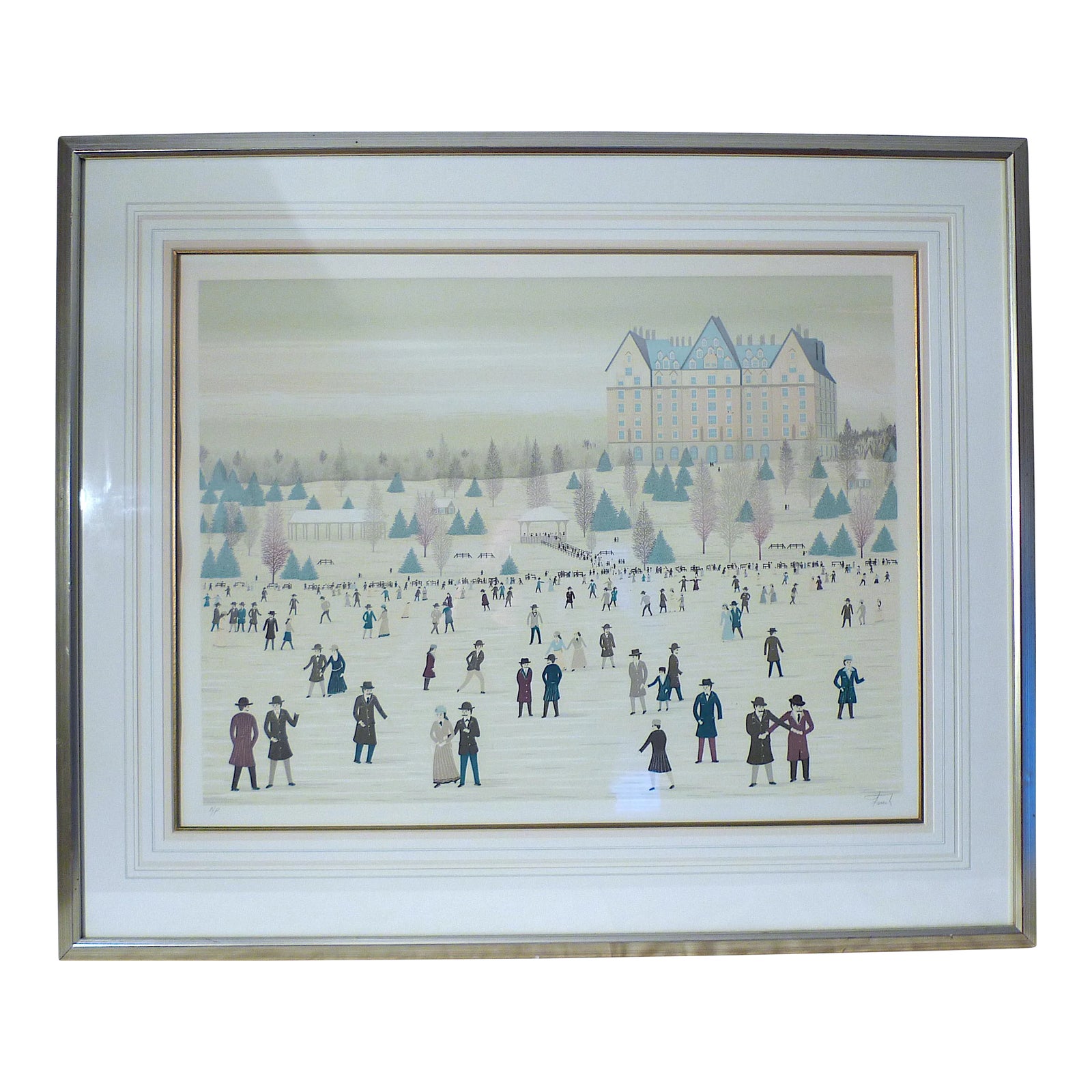 1980s "Skating in Central Park" Artist Proof Lithograph by Fanch Ledan ...