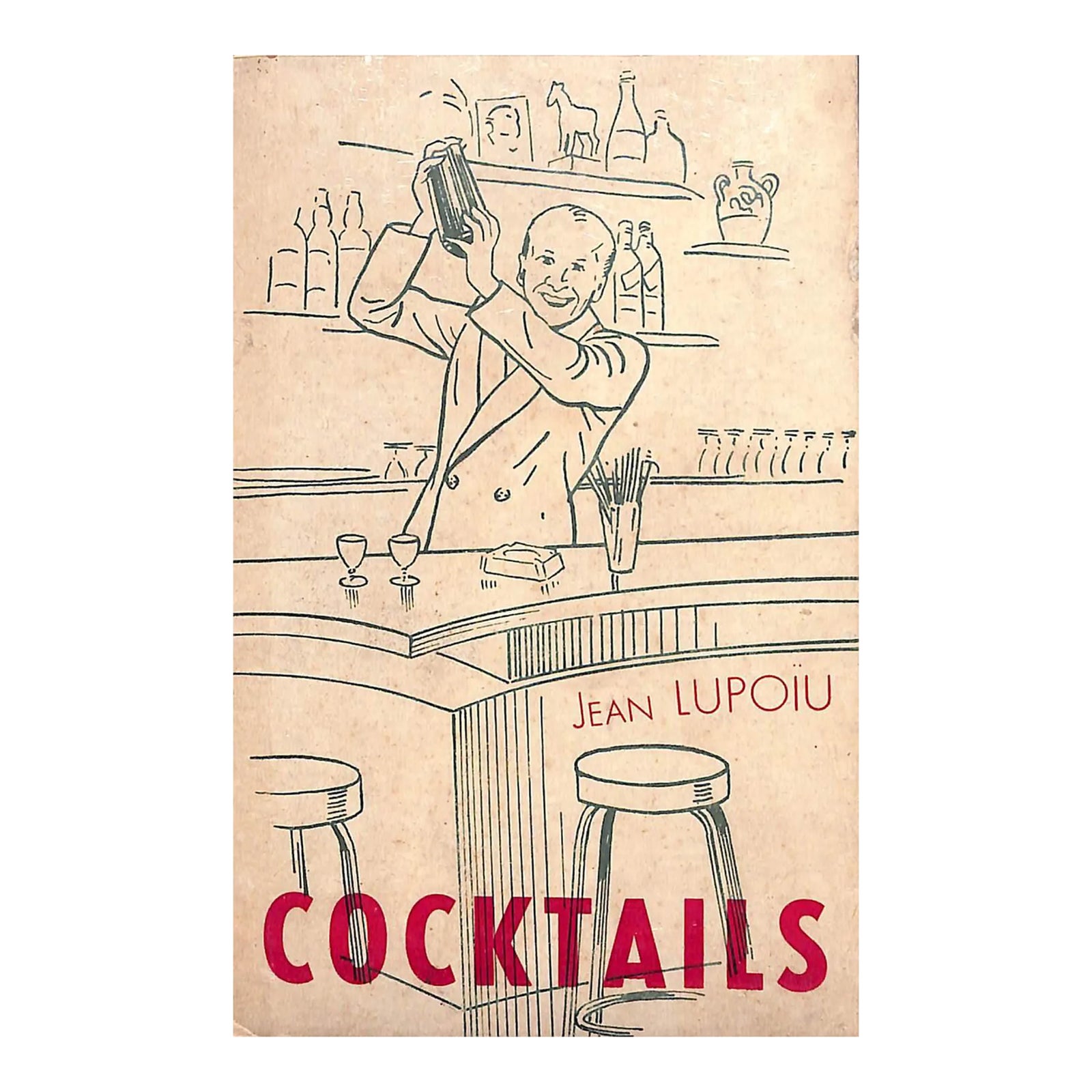"Cocktails" 1948 Lupoiu, Jean (Inscribed) | Chairish
