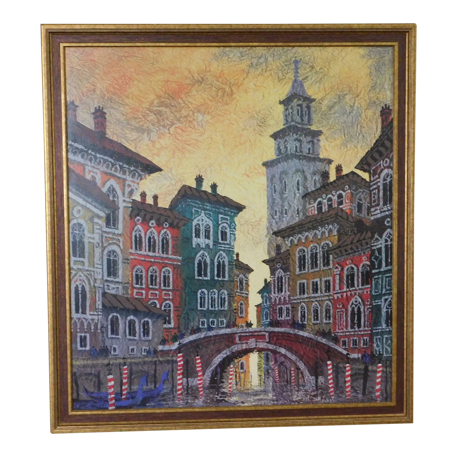 Anatole Krasnyansky "Venice Yellow Sunset" Framed Print | Chairish
