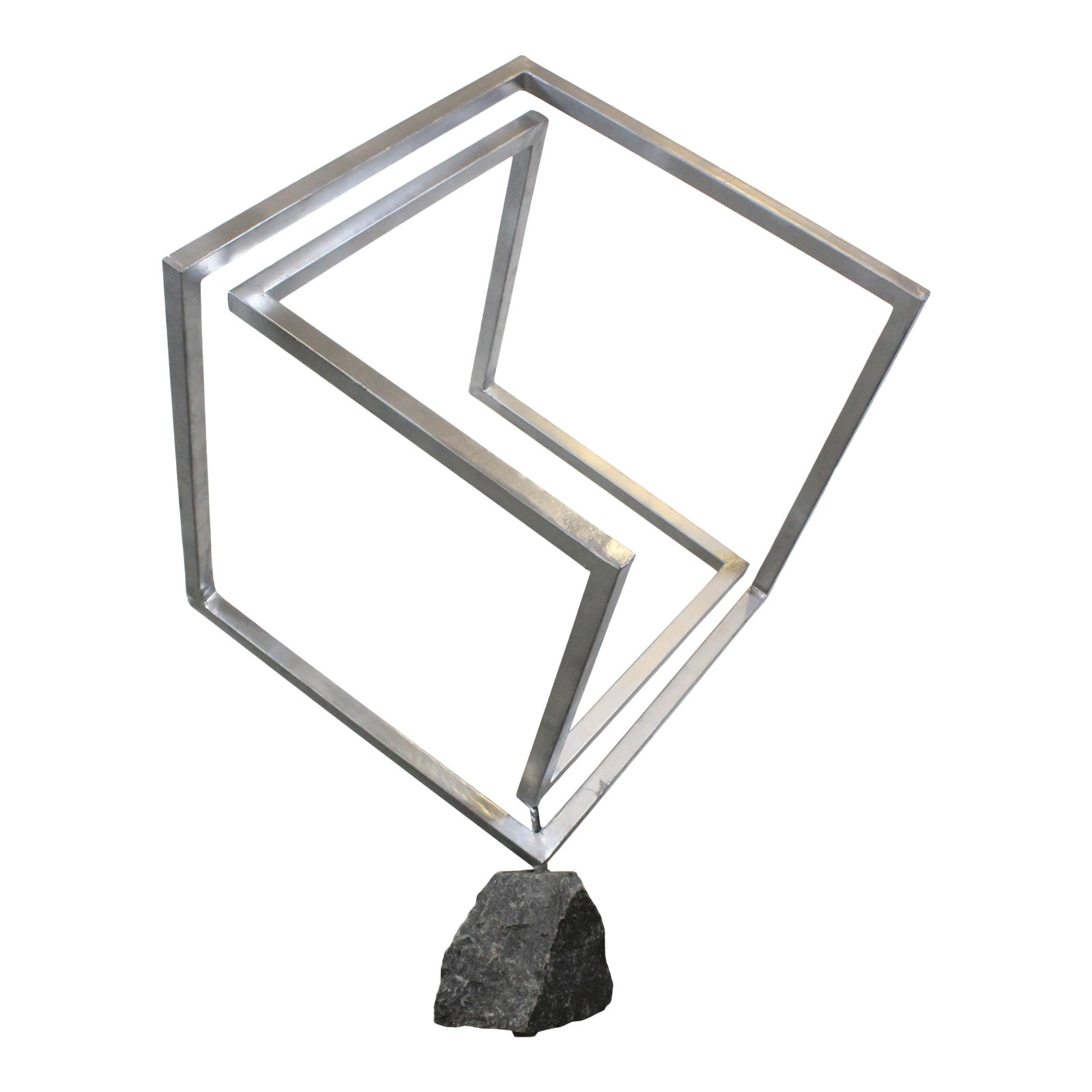 Large Mid-Century Modern Style 3d Cubic Sculpture | Chairish