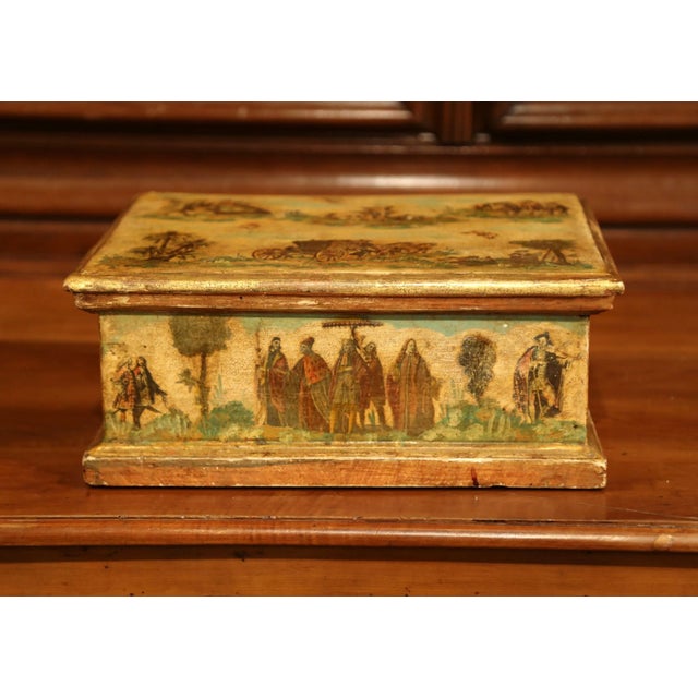 Mid-19th Century Italian Painted Decorative Box With Scenes | Chairish