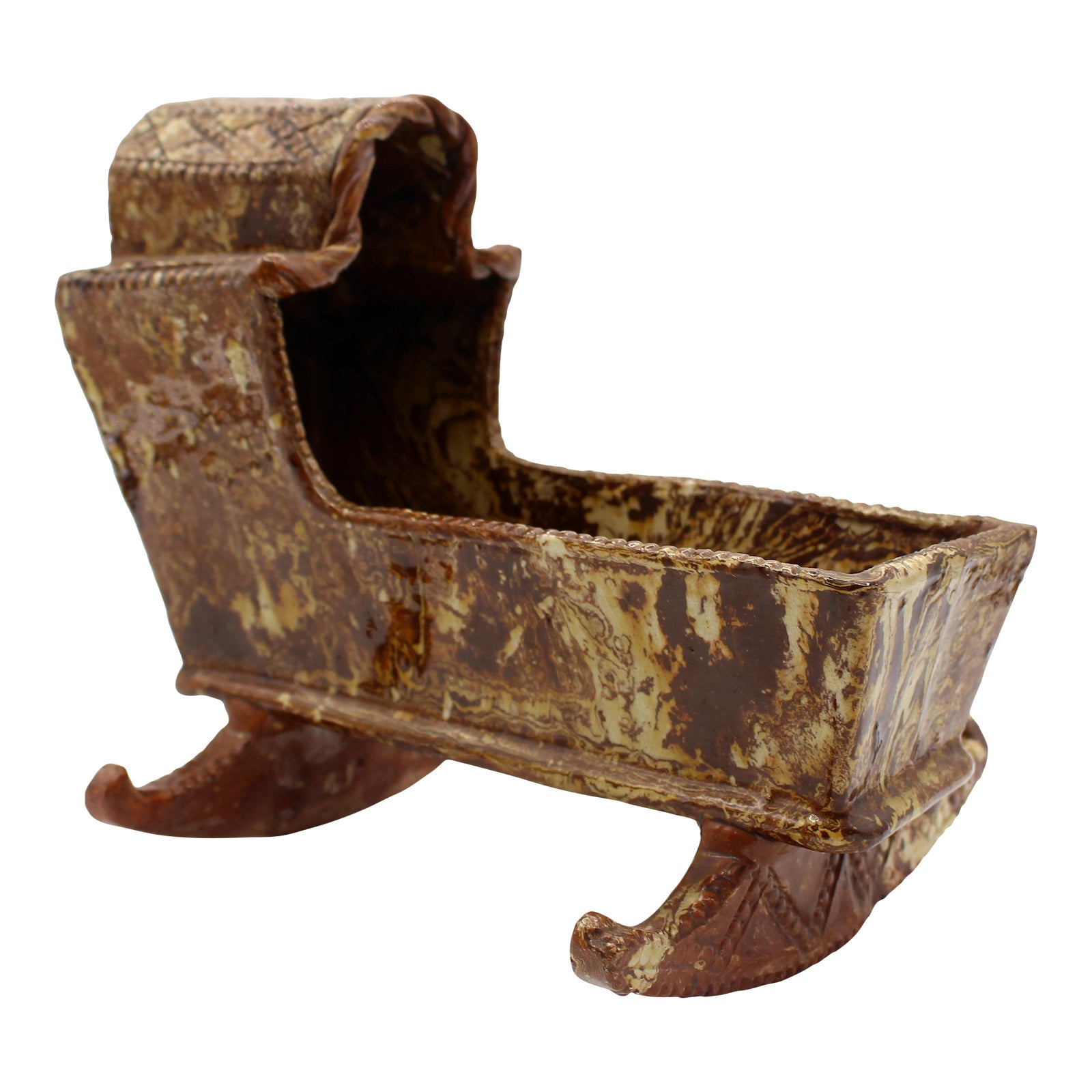 Circa 1750 English Miniature Pottery Cradle | Chairish