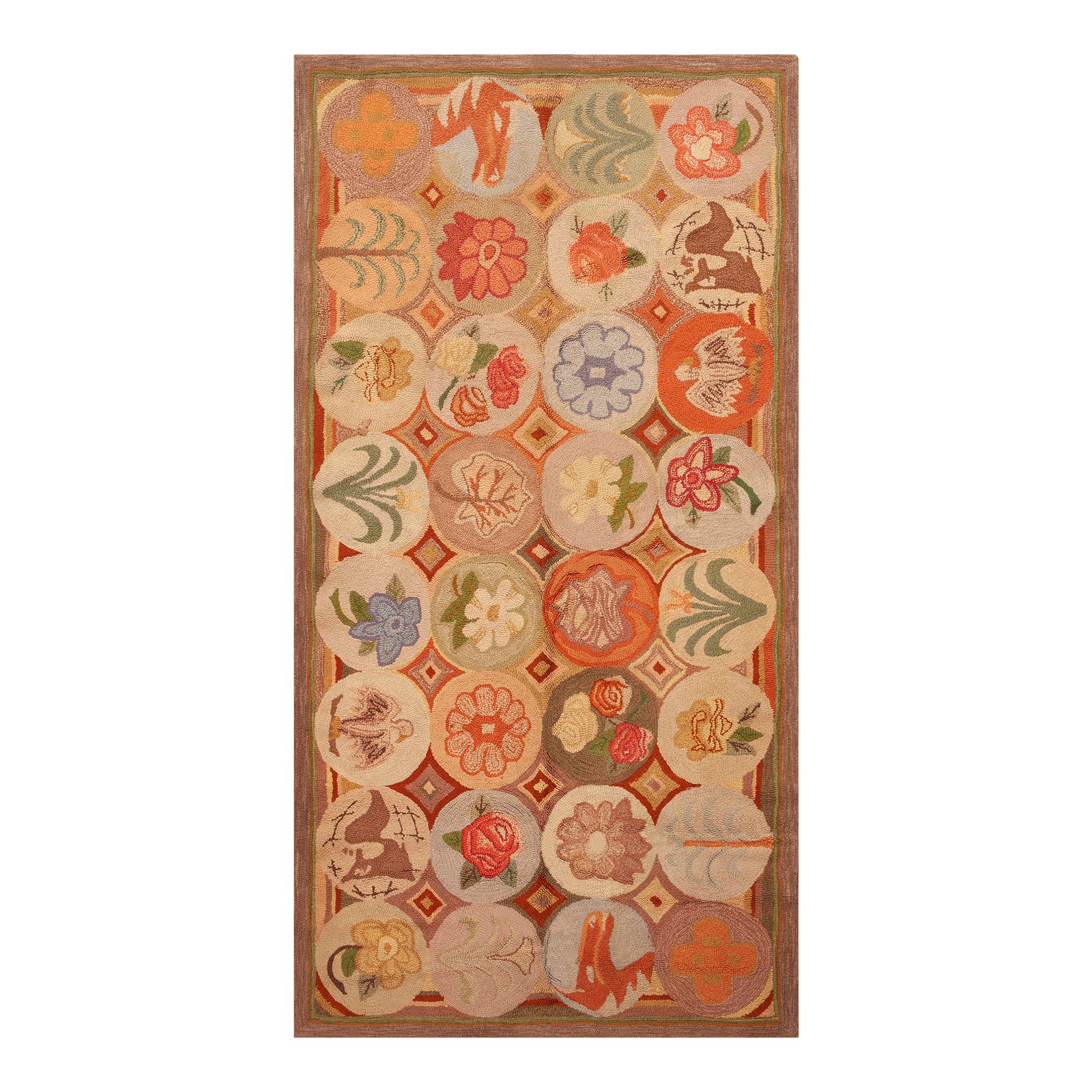 Nazmiyal Collection Antique American Hooked Rug | Chairish