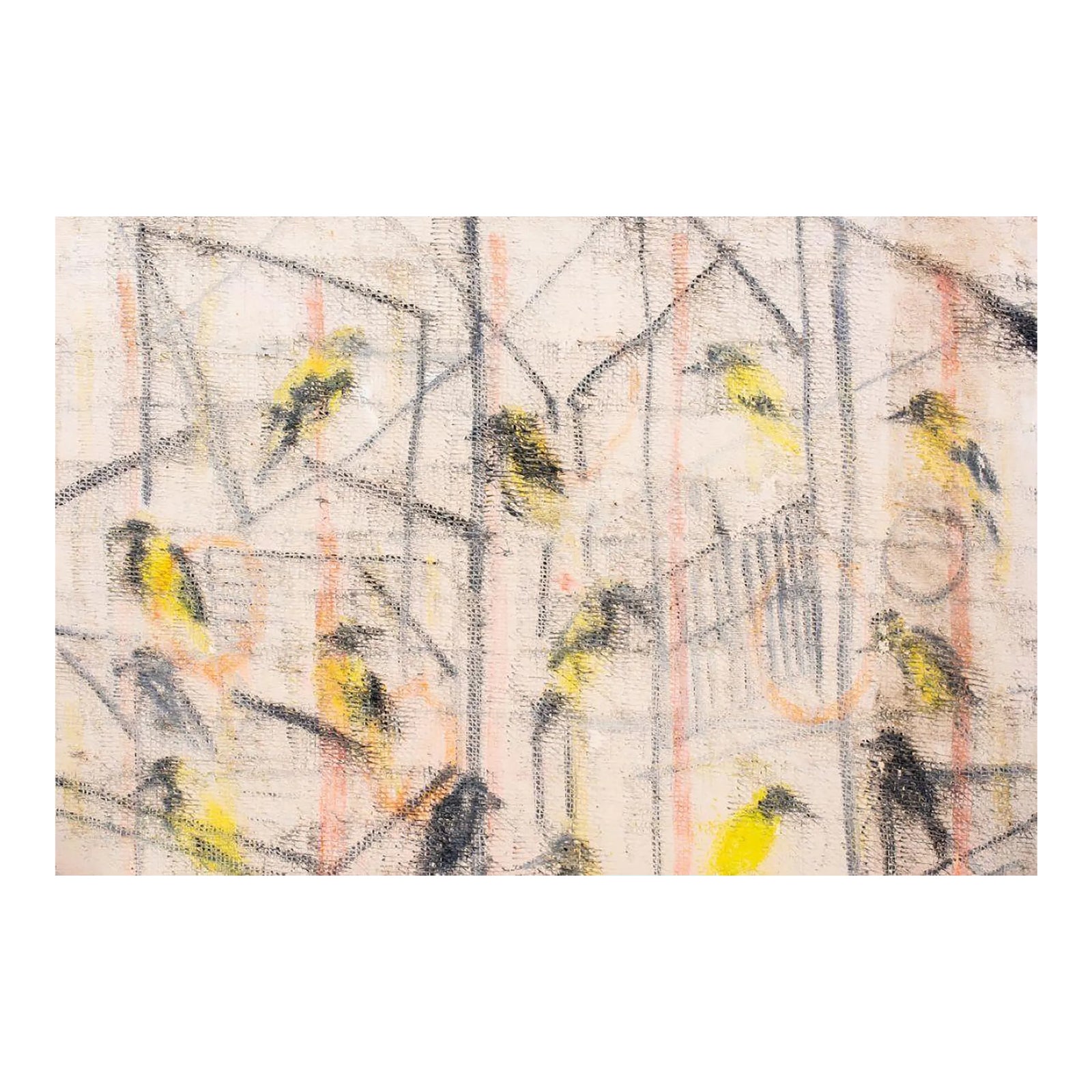 Hunt Slonem "Picul" Oil on Canvas, 1991 | Chairish