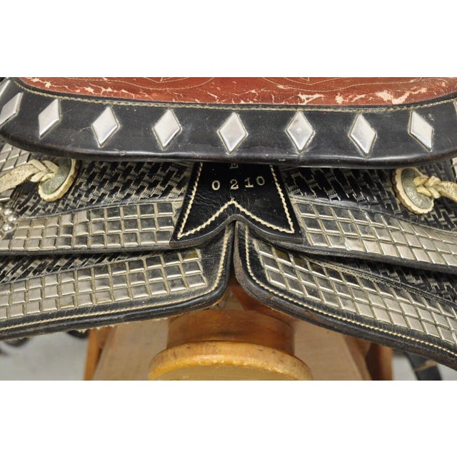 Vintage Simco Black Brown Leather Studded Western Horse Show Saddle ...