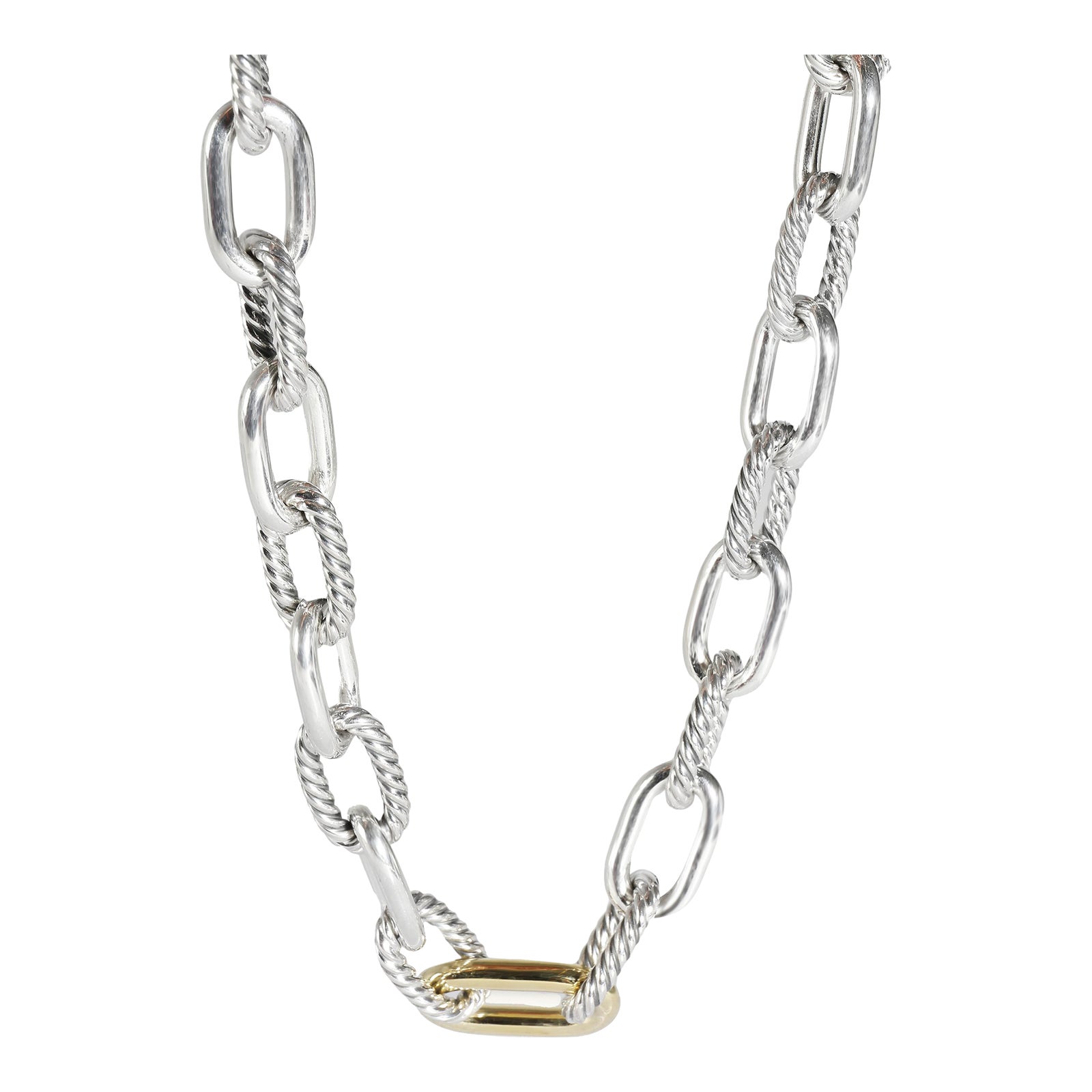 David Yurman Madison Necklace In 1/4 750 Yellow Gold/Sterling Silver ...