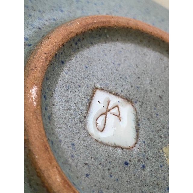 Iron Human Form Figure Sculpture + Pottery Dish | Chairish