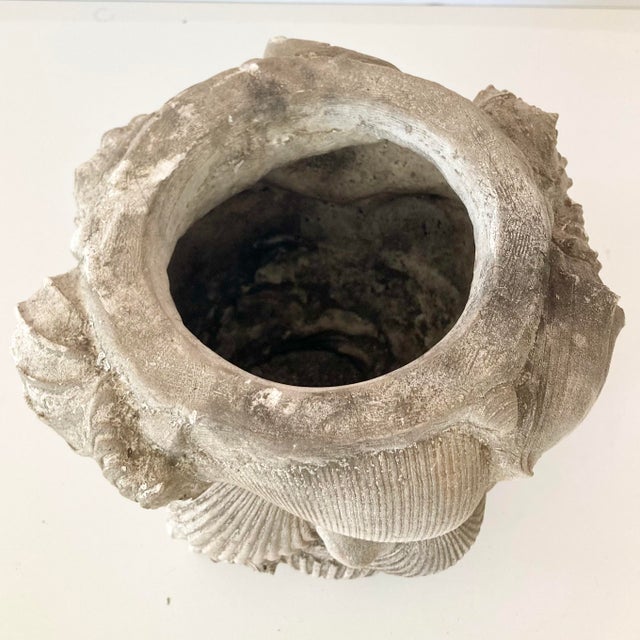 Boho Chic Terra Cotta Shell Cachepot | Chairish