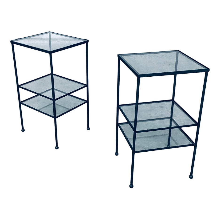 Minimalist 3-Tier High Side Tables, Belgium, 1960s, Set of 2 | Chairish