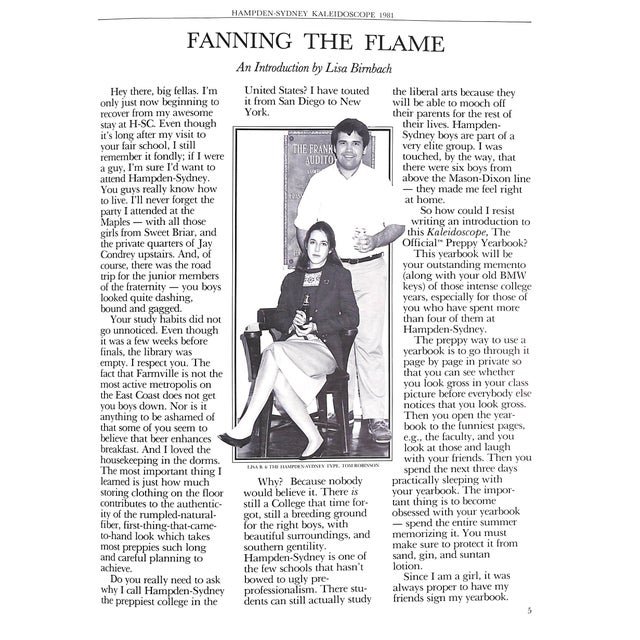 "The Official Preppy Yearbook Hampden-Sydney College Kaleidoscope" 1981 ...