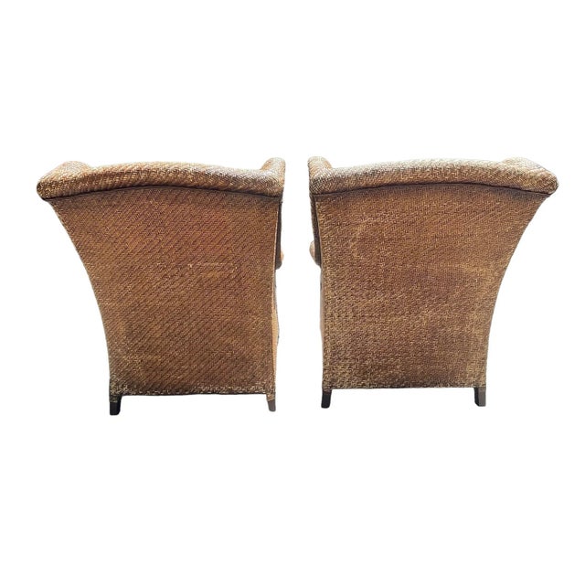 Mid 20th Century Vintage Wicker Rattan Palm Beach Style Pair of ...