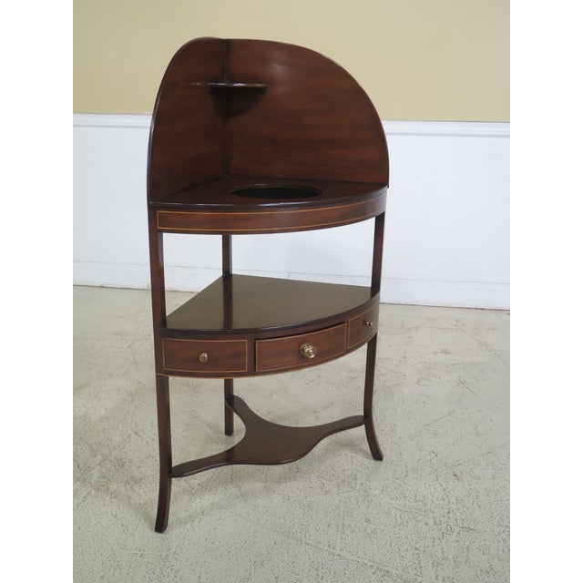 Kittinger Inlaid Mahogany Corner Washstand | Chairish