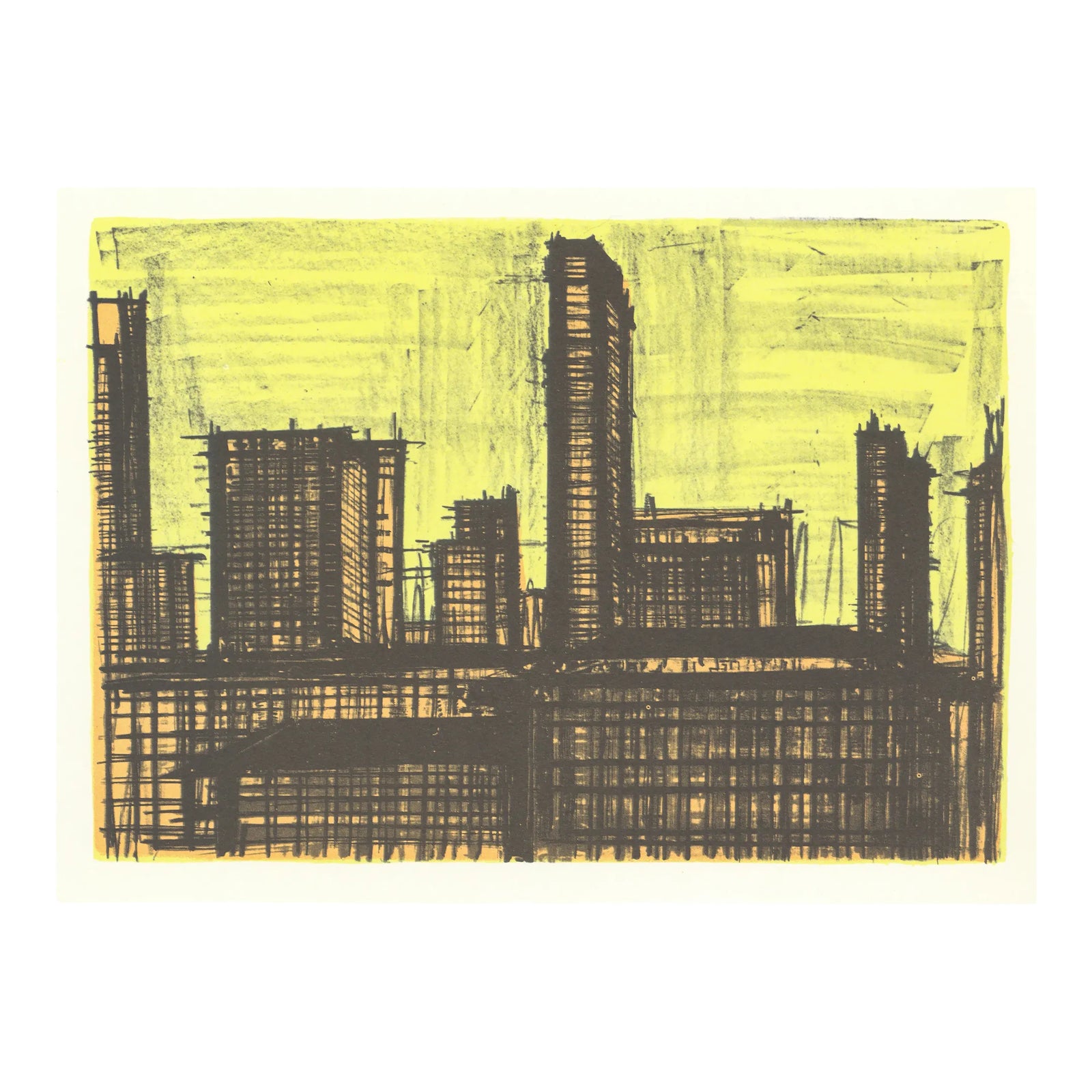 1967 Lithograph #62 "New York X" (Met Life Building) by Bernard Buffet ...