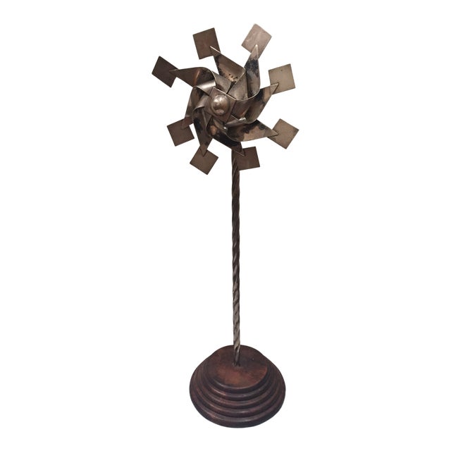 Vintage Sterling Pinwheel Sculpture on Wood Base | Chairish