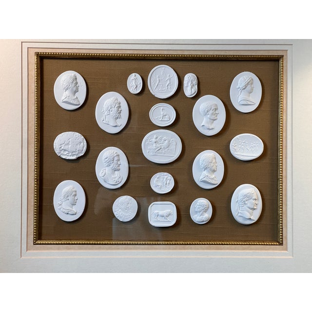Neoclassical Grand Tour Revival Plaster Cast Intaglio Arrangement in ...