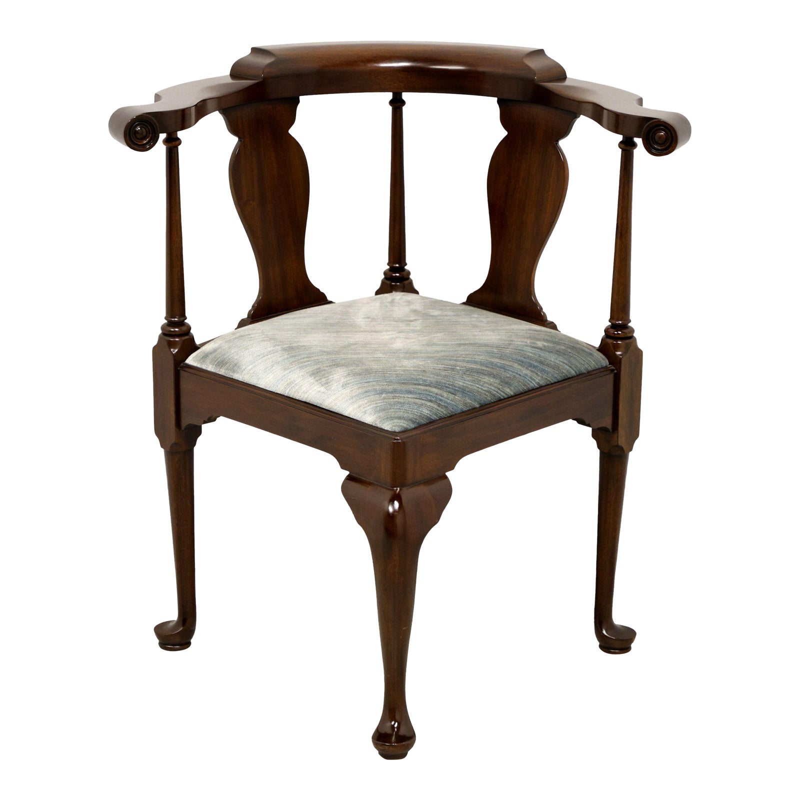 Henkel Harris 501 29 Mahogany Queen Anne Corner Chair | Chairish