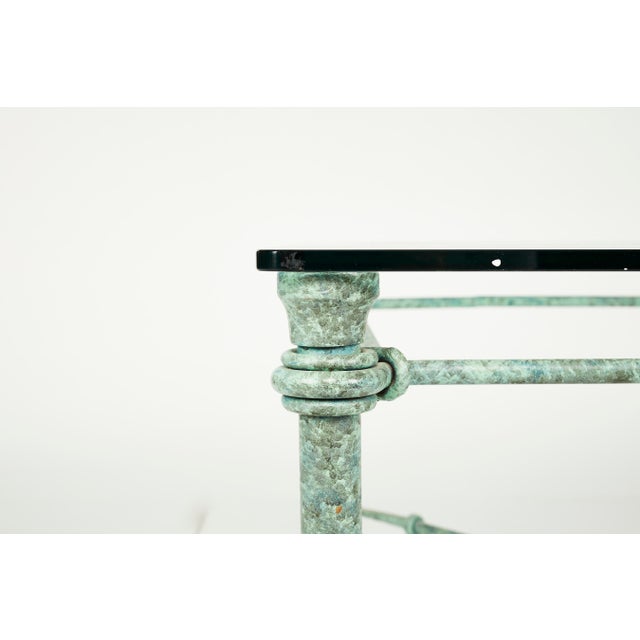 Vintage 1980s Square Verdigris End or Coffee Table | Chairish