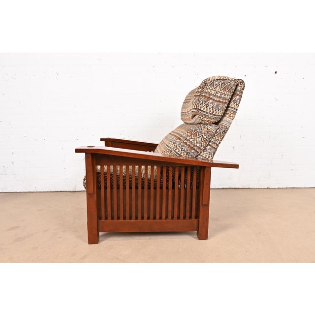 Stickley Mission Arts & Crafts Cherry Wood Spindle Reclining Morris ...