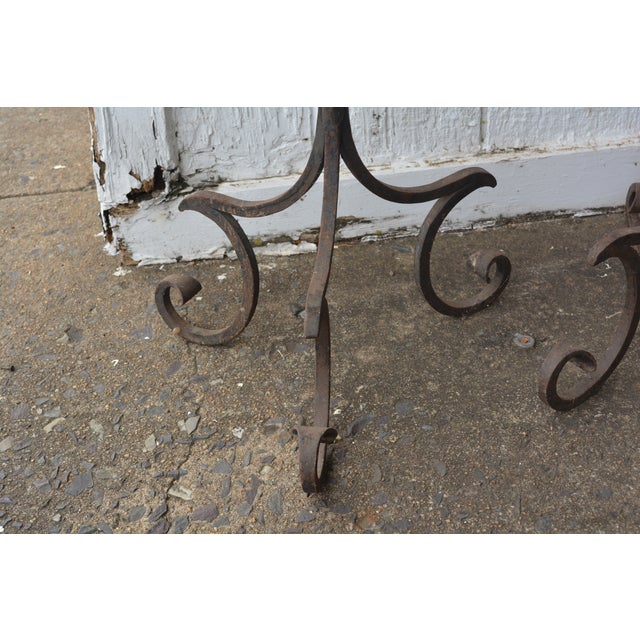 Vintage Pair of Hand-Forged Black Wrought Iron Floor Standing 3 Light ...