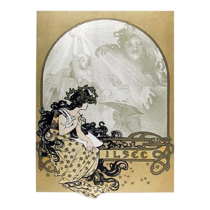 Ilsee, 23, Alphonse Mucha Lithograph Poster | Chairish