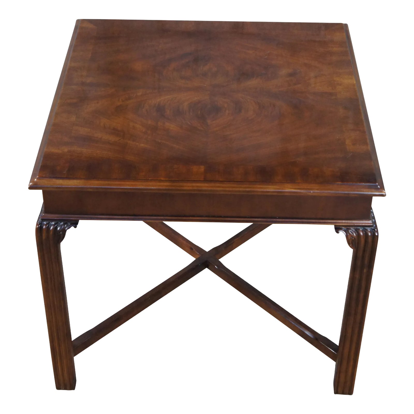 1980s Henredon Traditional Georgian Style Matchbook Mahogany Square ...