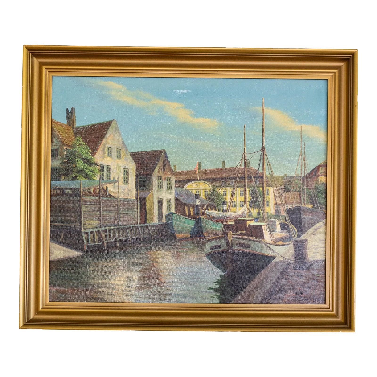Christianshavn Port in Copenhagen Oil Painting by Frederik Wilhelm ...