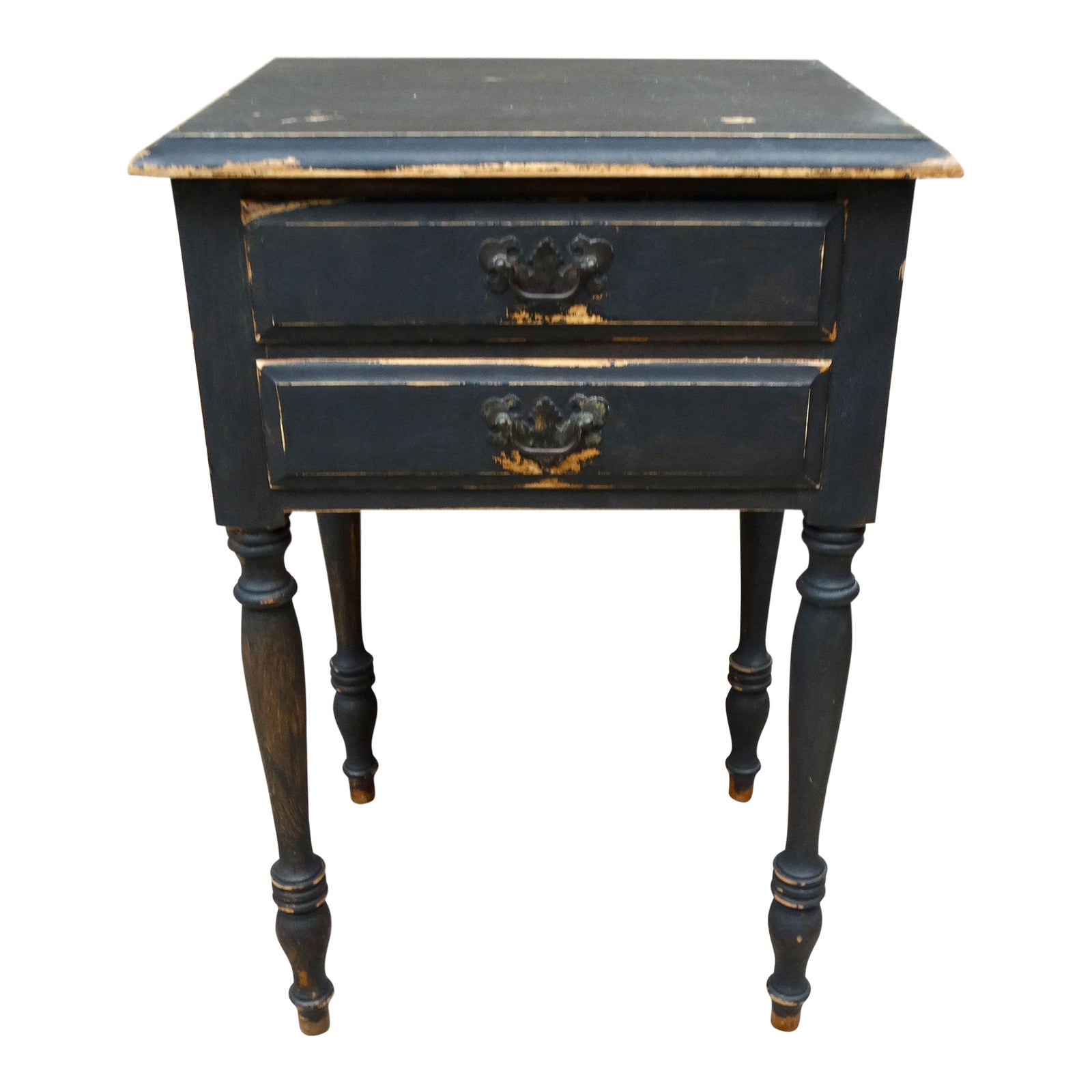 Rustic 2-Drawer Lamp Side Table | Chairish