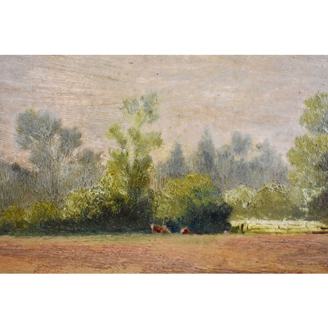 19th C. English Pastoral Farm Harvest Oil Painting – Gold Leaf Frame ...