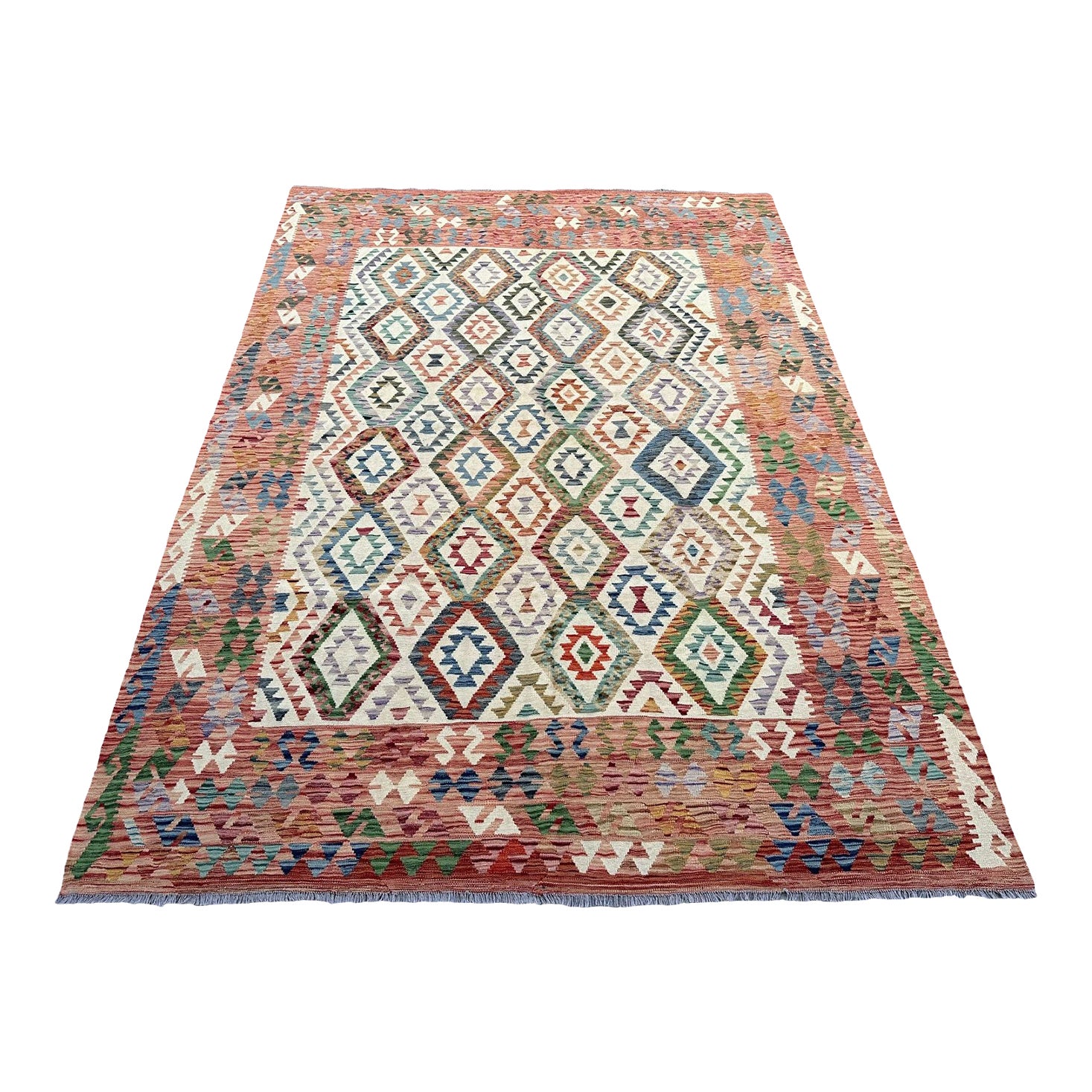 Classic Modern Handwoven Authentic Kilim Rug | Chairish
