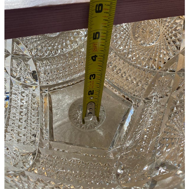 Baccarat Attrib. French Diamond Cut Crystal Footed Bowl or Crystal Bowl ...