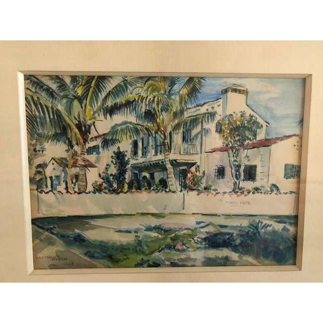 Set of 2 Vintage F. Richardson Murray Coral Gables House Portrait ...