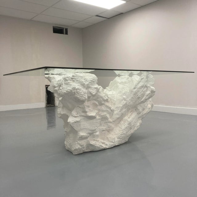 Postmodern Faux Rock Plaster Dining Table From Sirmos | Chairish