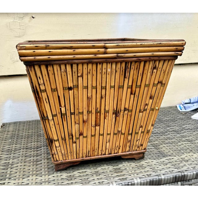 Large Bamboo & Reed Box Planter | Chairish