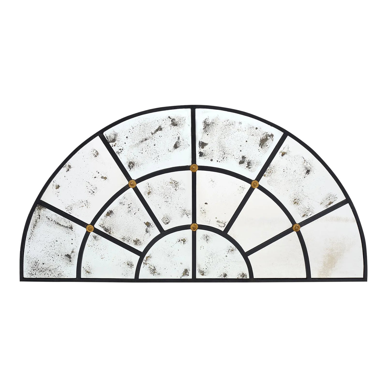 Antique Iron Transom Mirror | Chairish