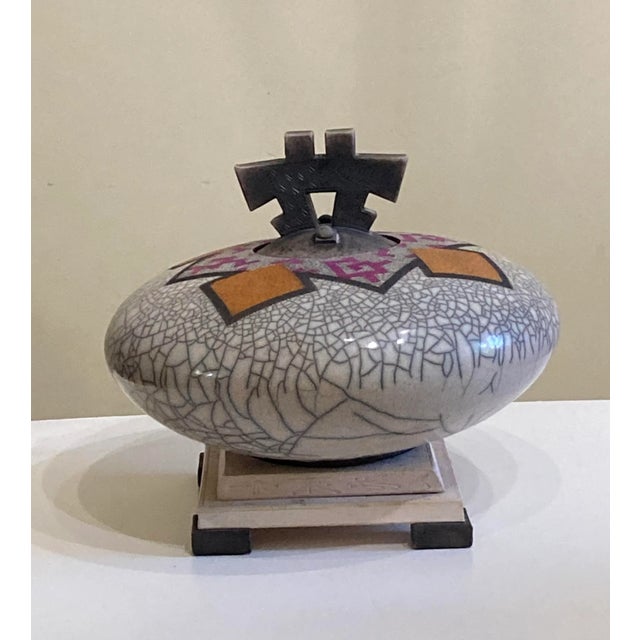 Vintage Rick Foris Contemporary Raku Ceramics Vessel | Chairish