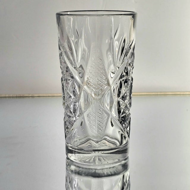 Libbey Glass Hobstar Highball Iced Tea Water Tumblers Set of 6 16 Oz ...