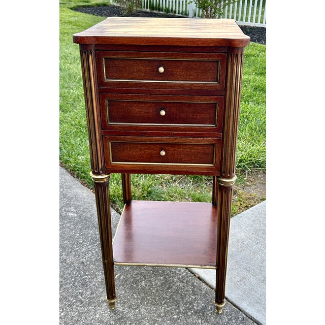 Antique French Regency Style Three Drawer Mahogany Chest W/Brass ...