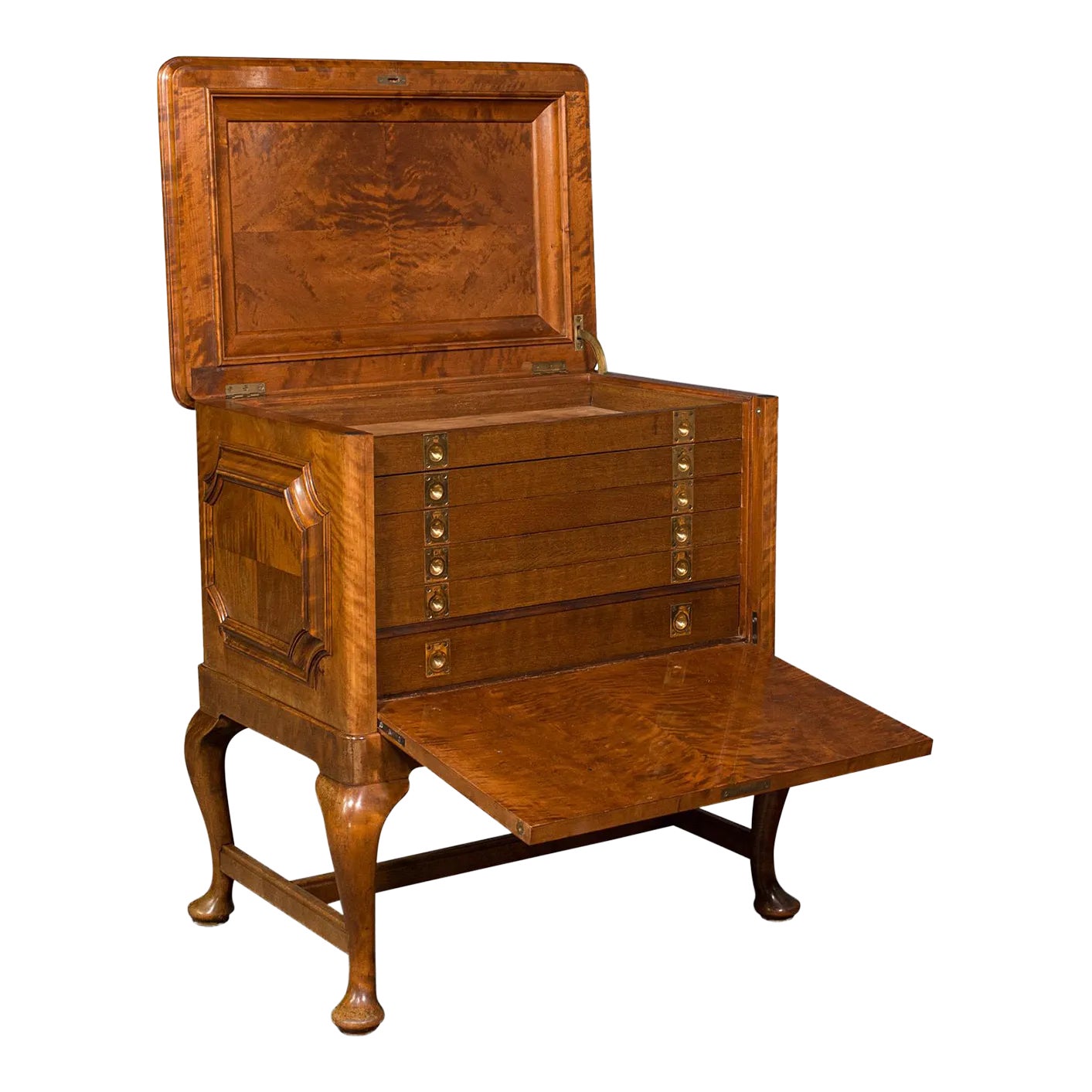 1900s Antique Victorian English Satinwood Master Specimen Chest | Chairish