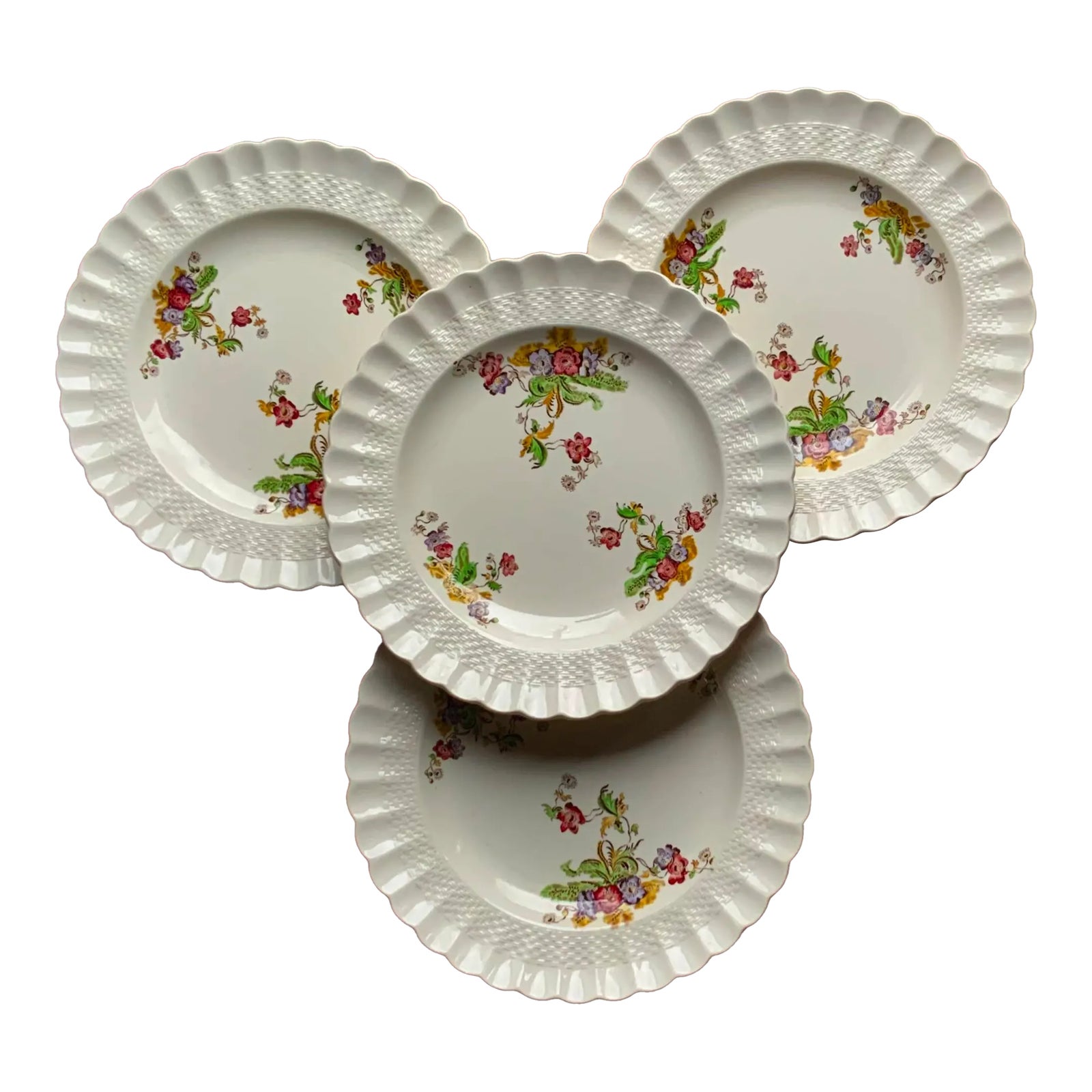 1930s Spode Wicker Lane English Country House Style Dinner Plates ...