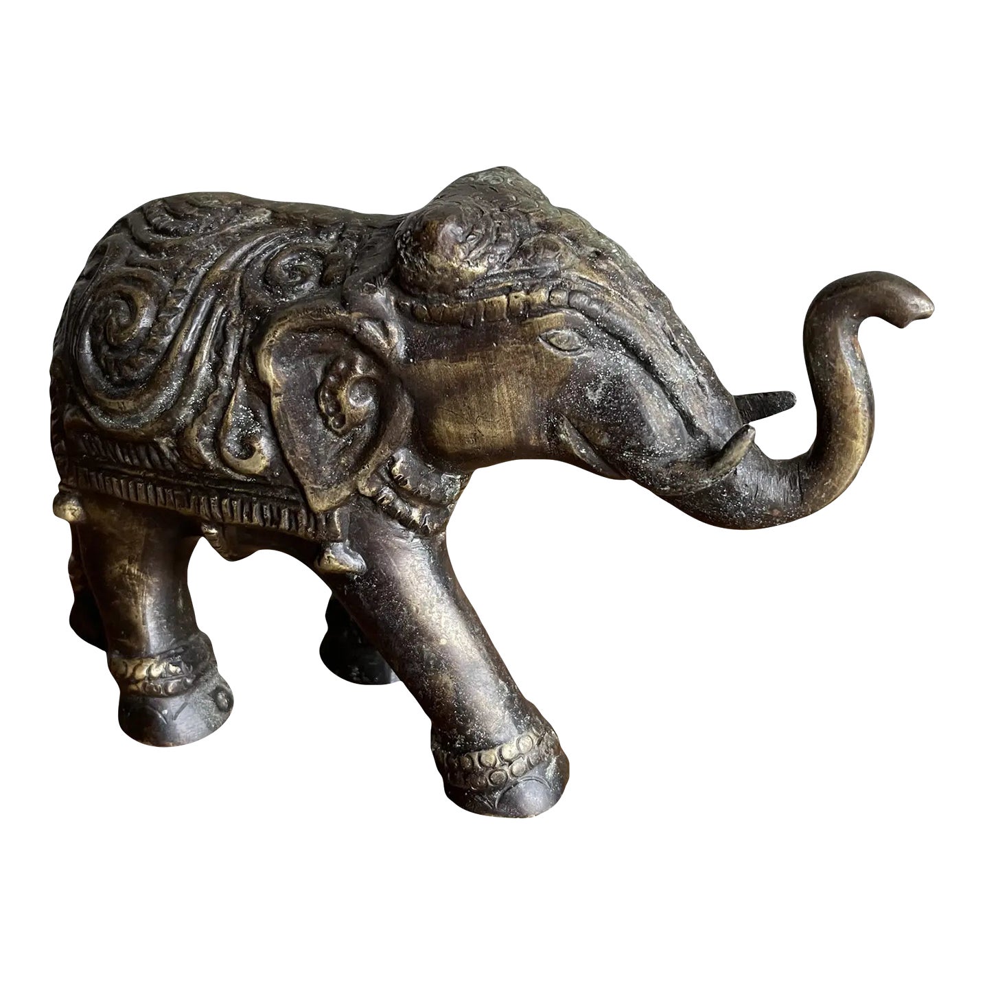 Antique Bronze Elephant Statue | Chairish