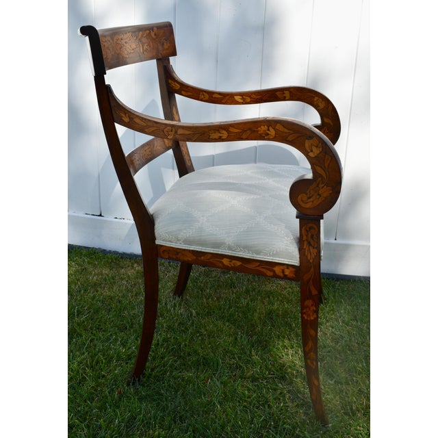 Antique Dutch Marquetry Regency Style Chair | Chairish