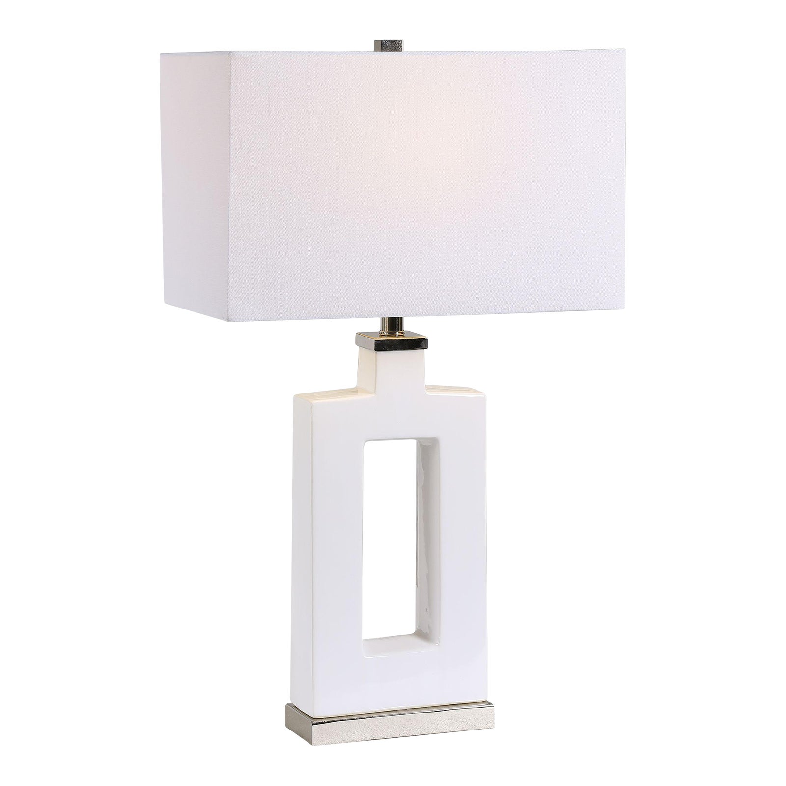 Entry Modern White Table Lamp | Chairish