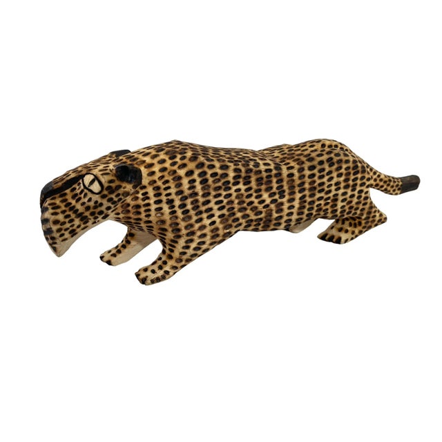 Tupi Guarani Tribal Sculpture of a Tigre 12.5" W | Chairish