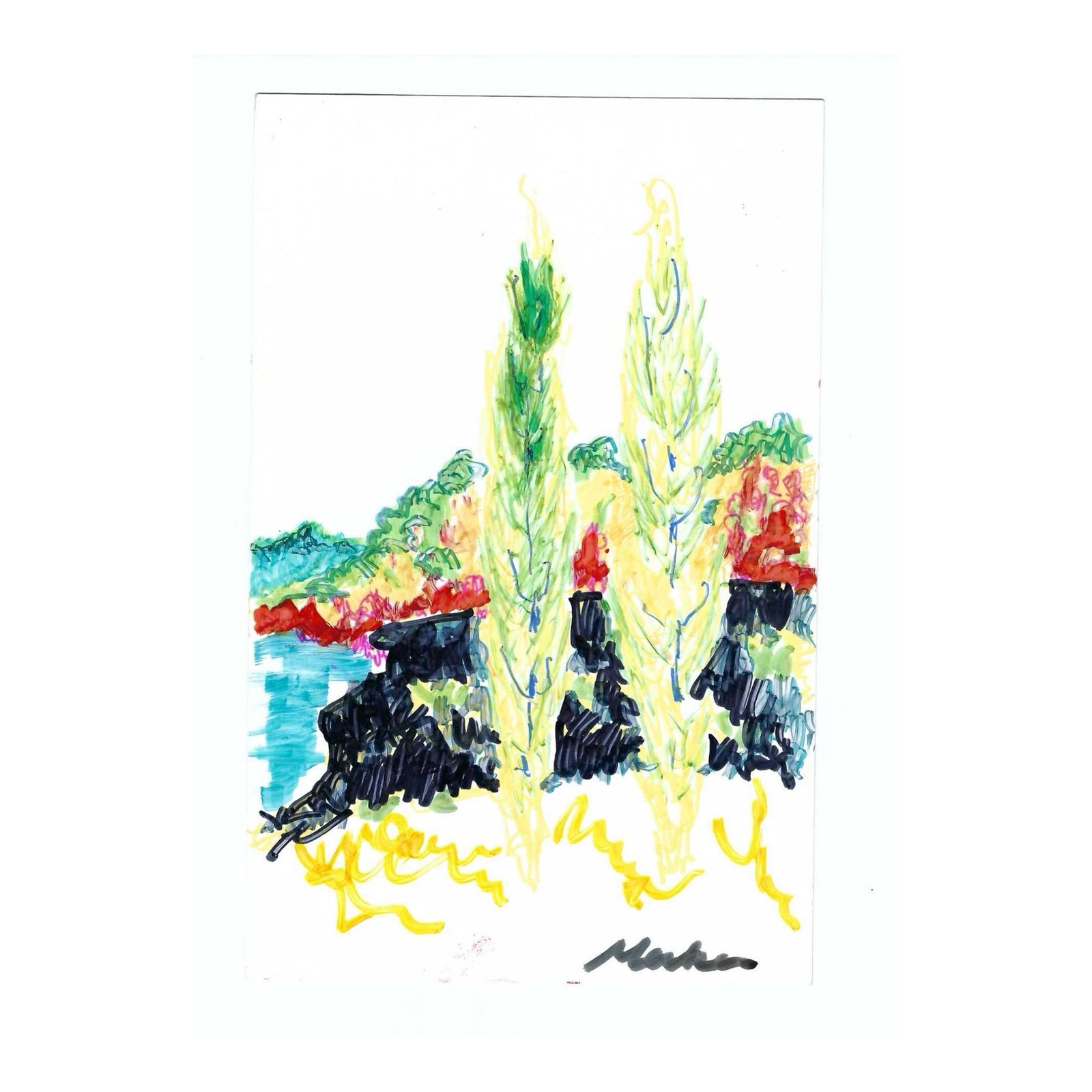 1966 Alexandra Merker New Jersey Landscape | Chairish